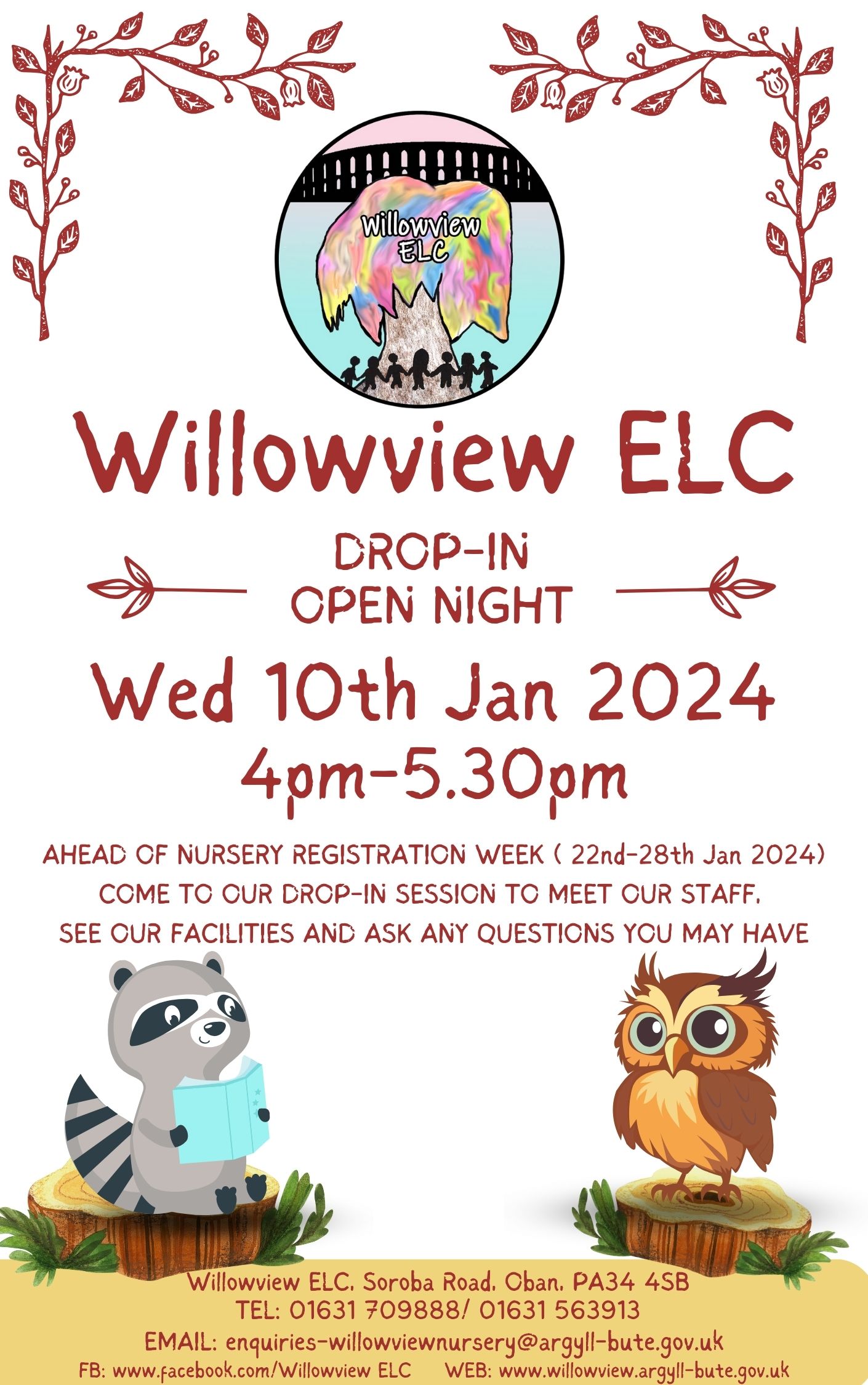 Open Night – Wed 10th Jan 2024 – Willowview ELC